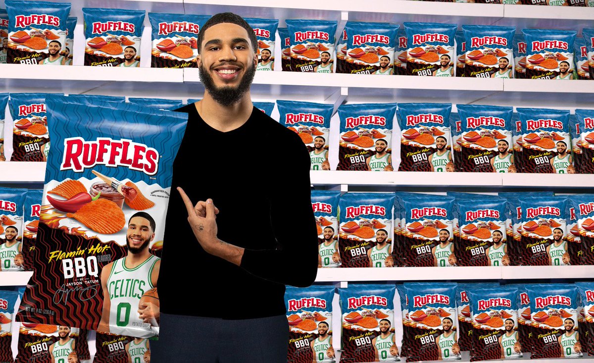 NEW Ruffles Flamin' Hot BBQ Potato Chips Jayson Tatum Celtics 2022 NBA ...