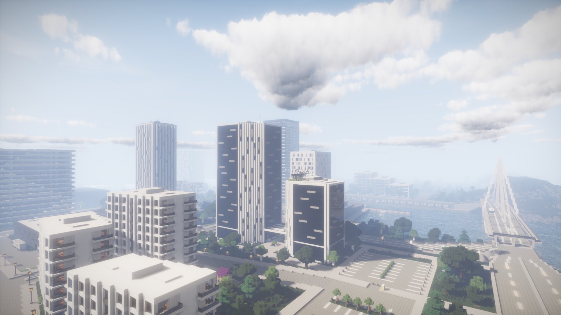 Minecraft Modern Commercial Building Design Twin Condos Buildings And
