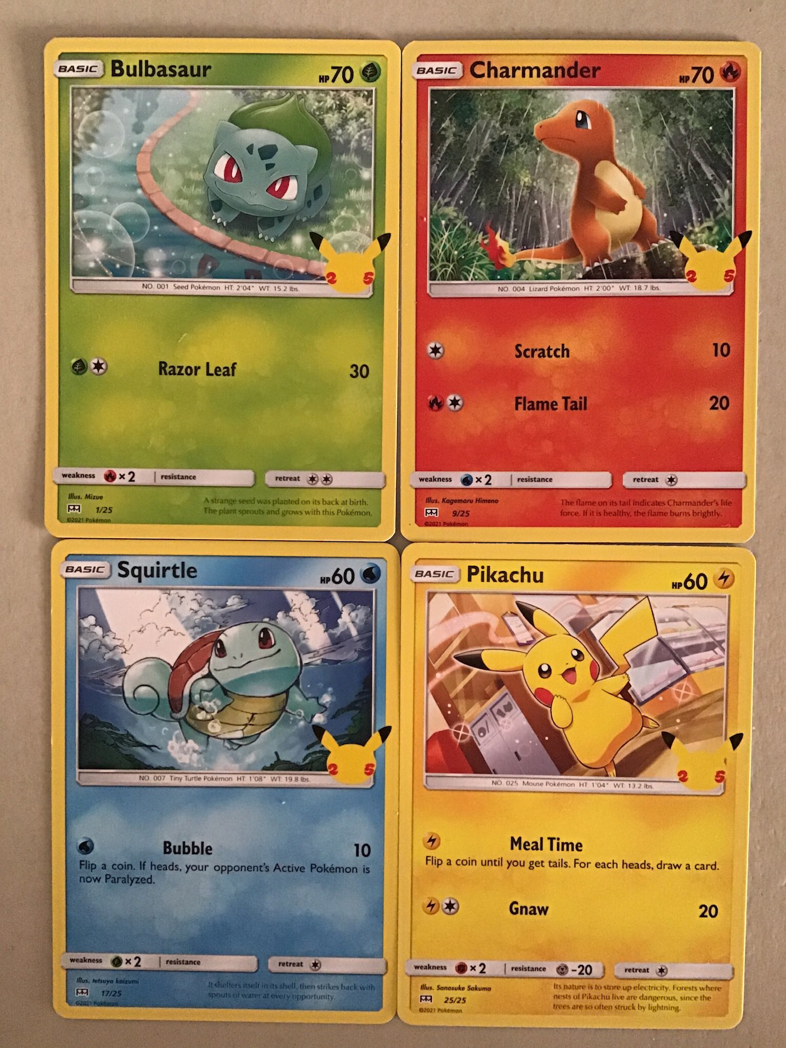 Pokemon Bulbasaur Charmander Squirtle Card