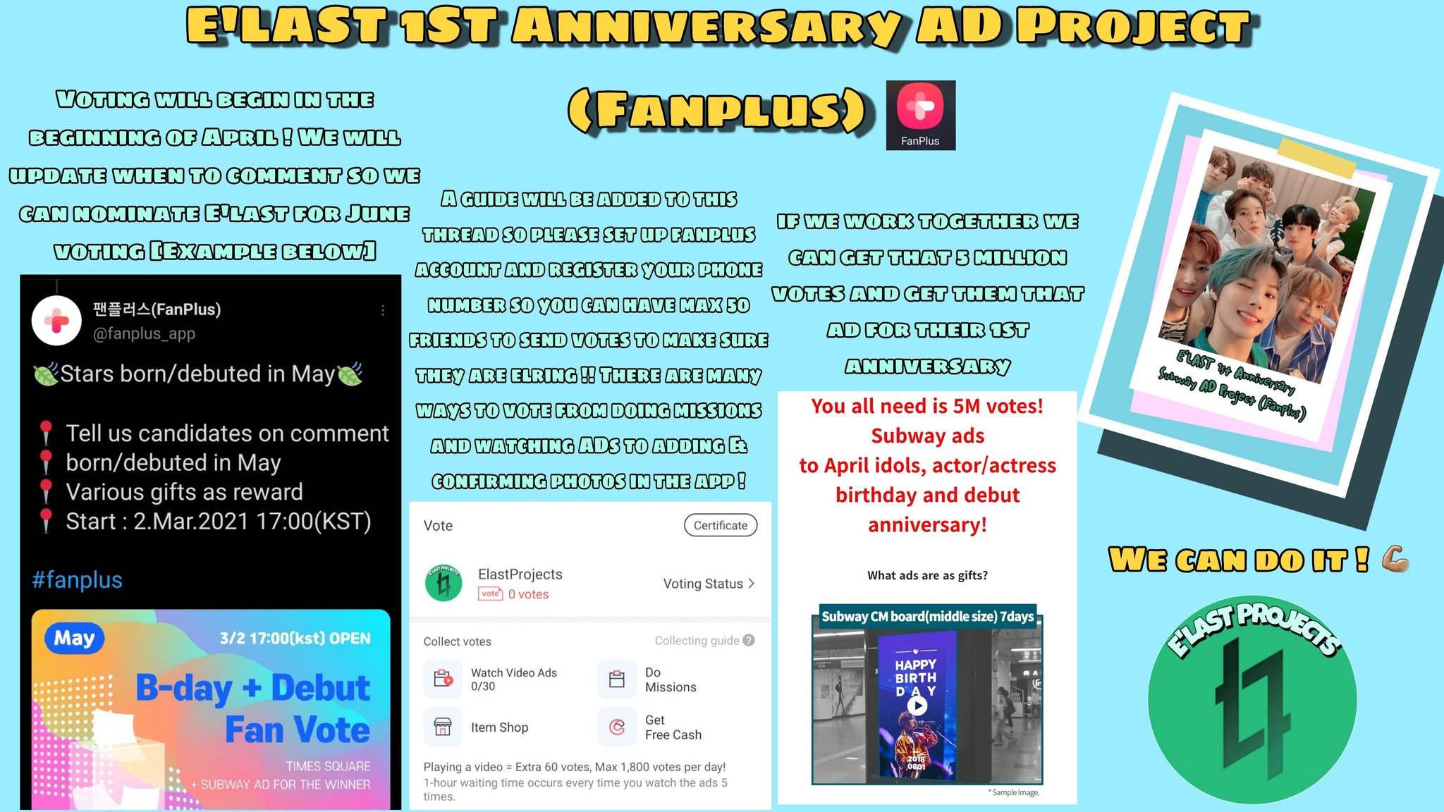 E'last Projects 📌GA & Projects on Twitter: "‼️Elrings, Do you want to gift E'last a subway ad ...