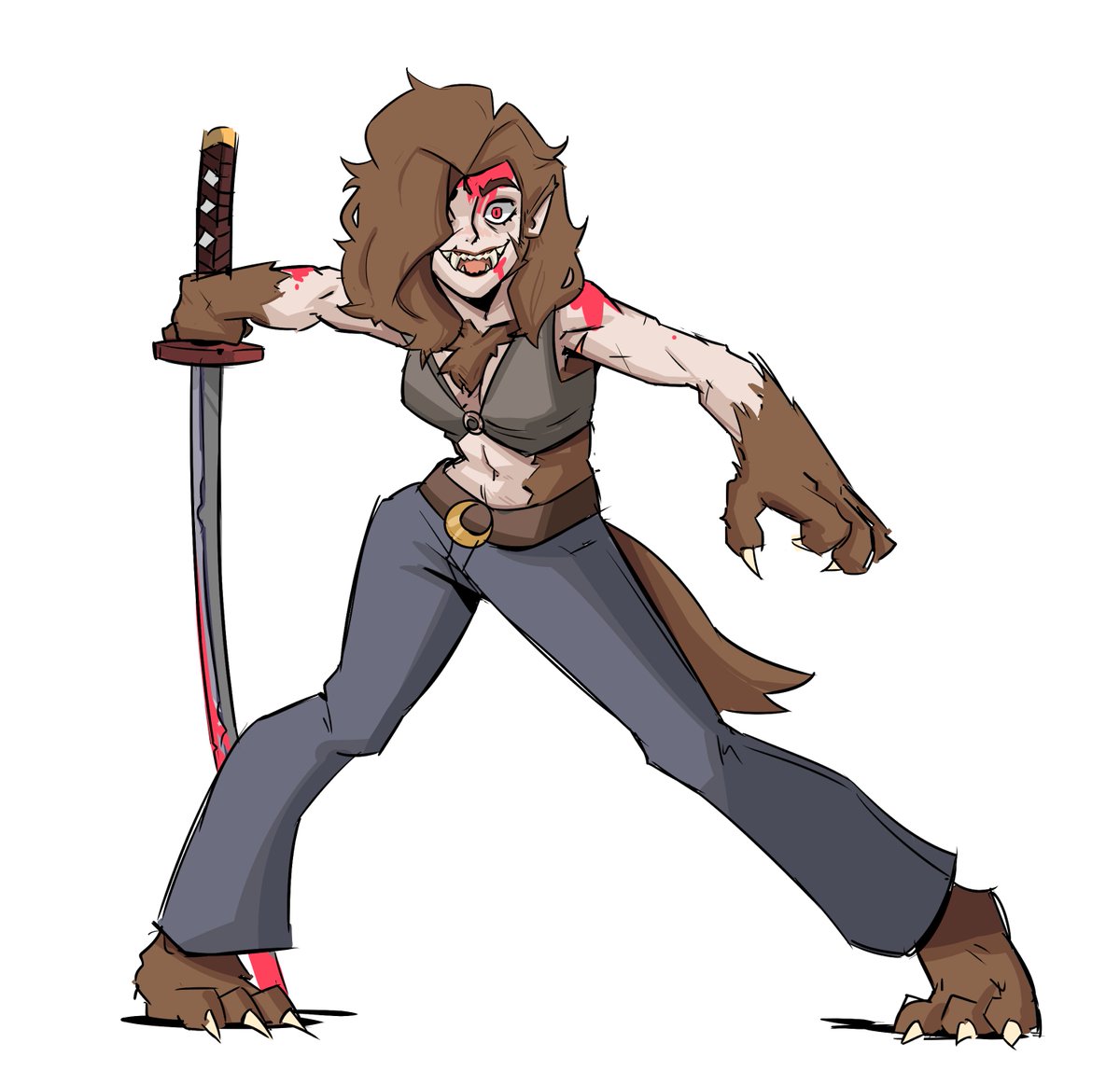 「Doodled a Werewolf gal 」|Memoのイラスト