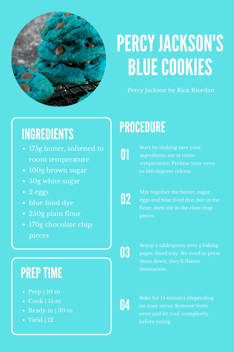 Blue Chocolate Chip Cookies Percy Jackson