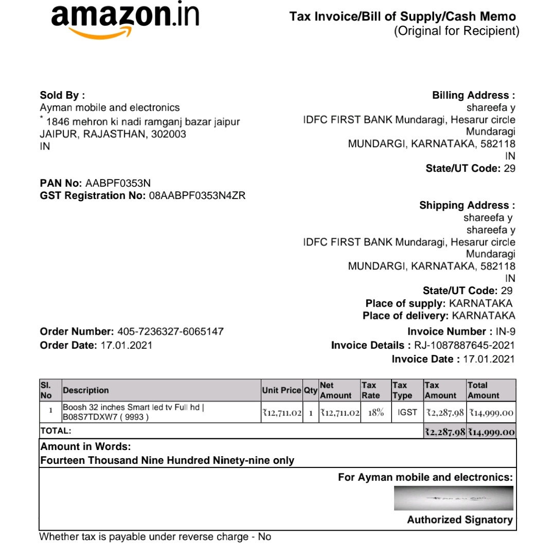 Book Bill Format Amazon PDF Invoice Business, 59% OFF