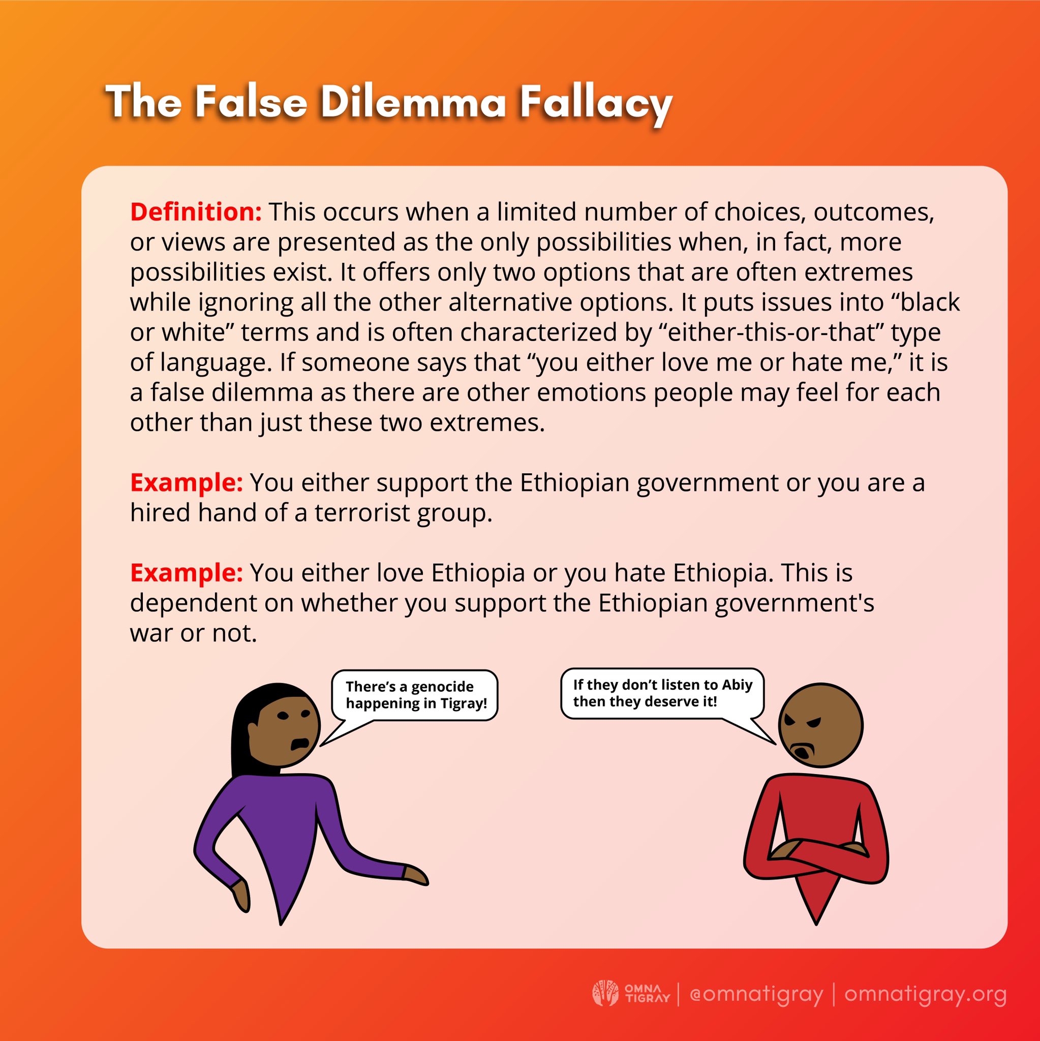 False Dichotomy Fallacy Examples