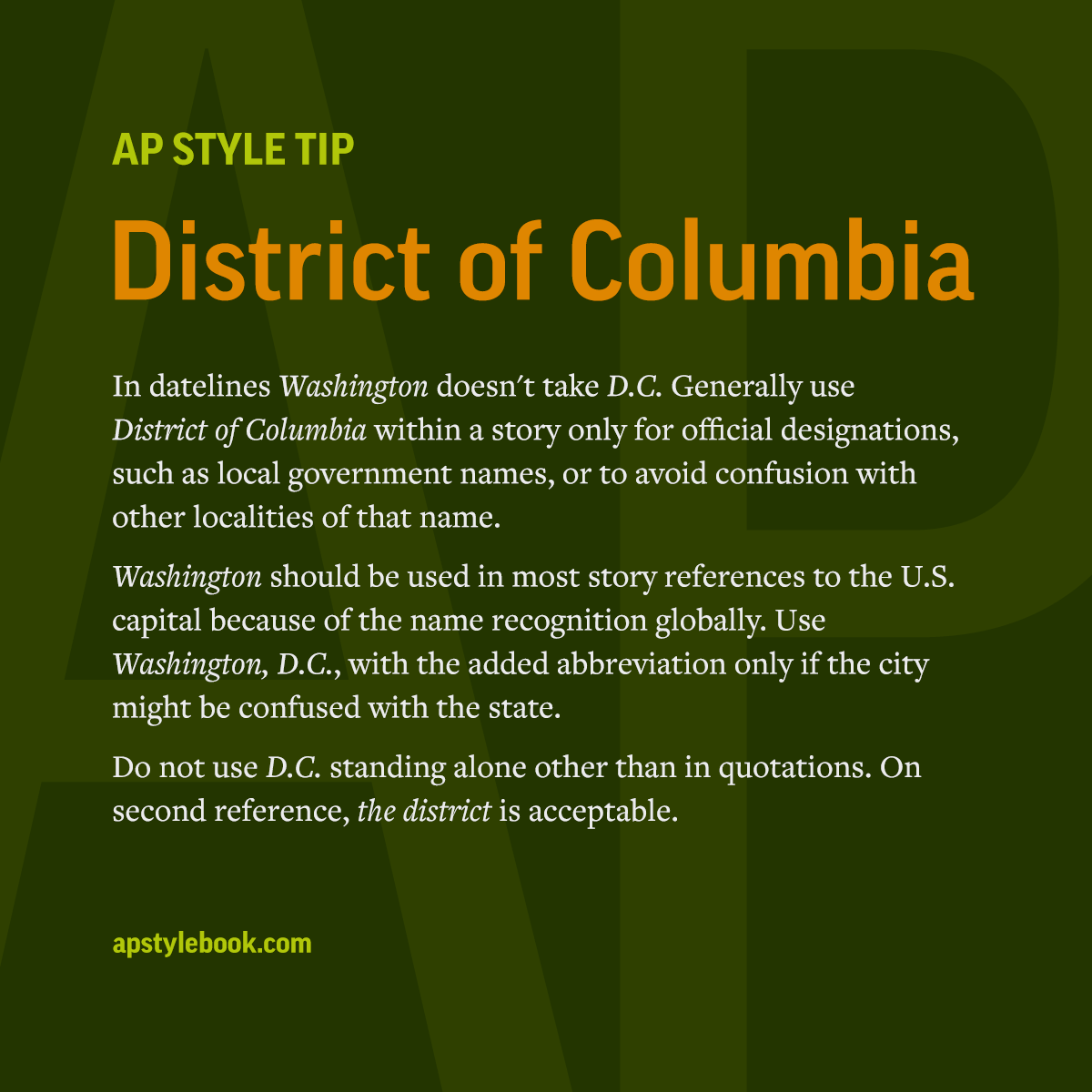 Washington District Of Columbia