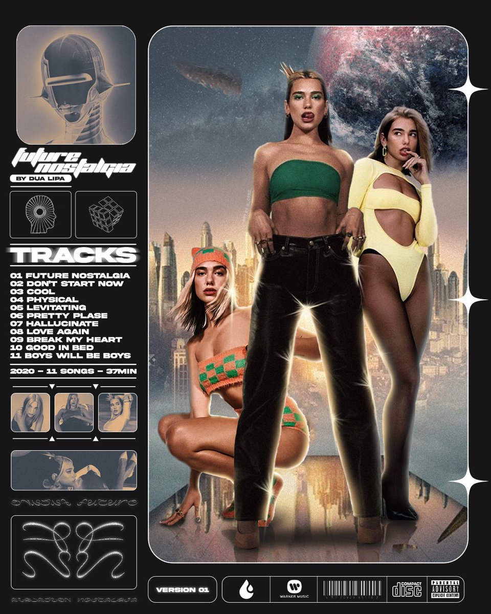 Prints Future Nostalgia Dua Lipa poster Tracklist poster Dua Lipa Future Nostalgia Album Cover ...