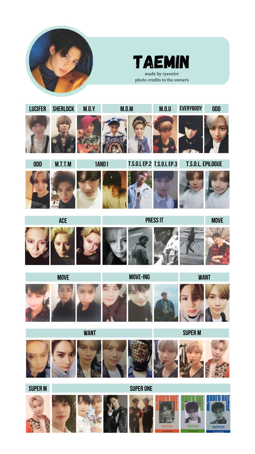 Taemin Everybody Photocard