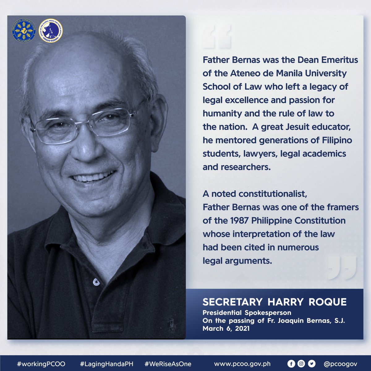 Fr Joaquin Bernas / Ee45akpz8mcssm / His death was confirmed by the ...