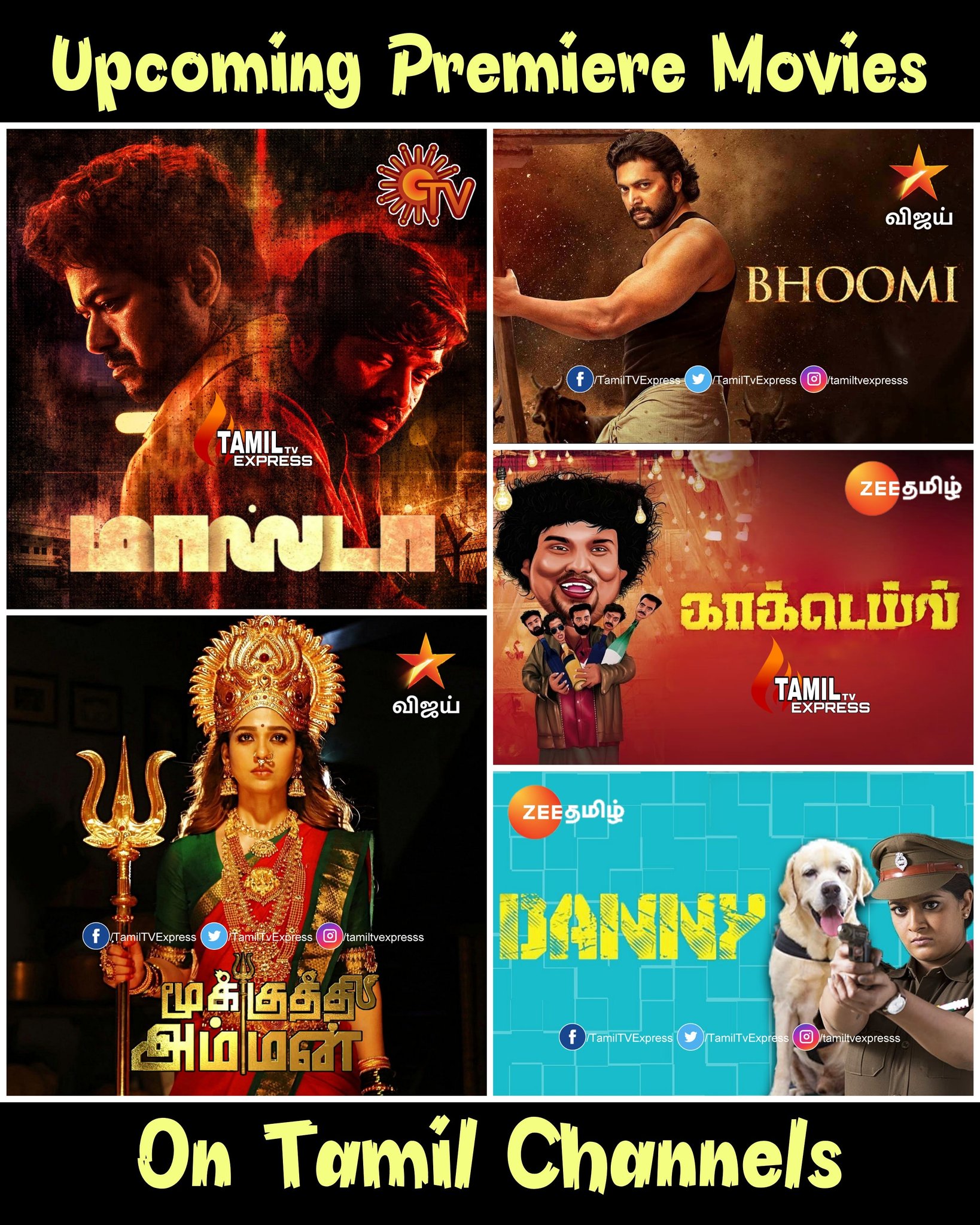 TAMIL TV Express™ on Twitter: "Upcoming premiere Movies On Tamil Channels #ThalapathyVijay # ...