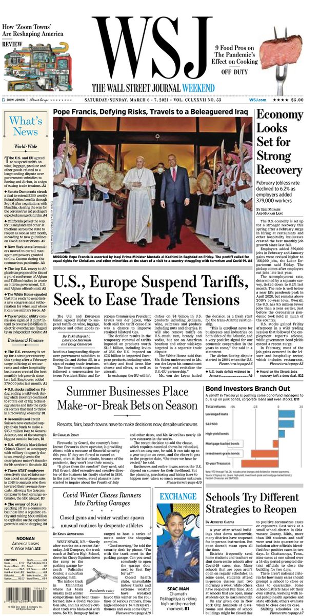 Take a look at the front page of today's Wall Street Journal | The Wall ...