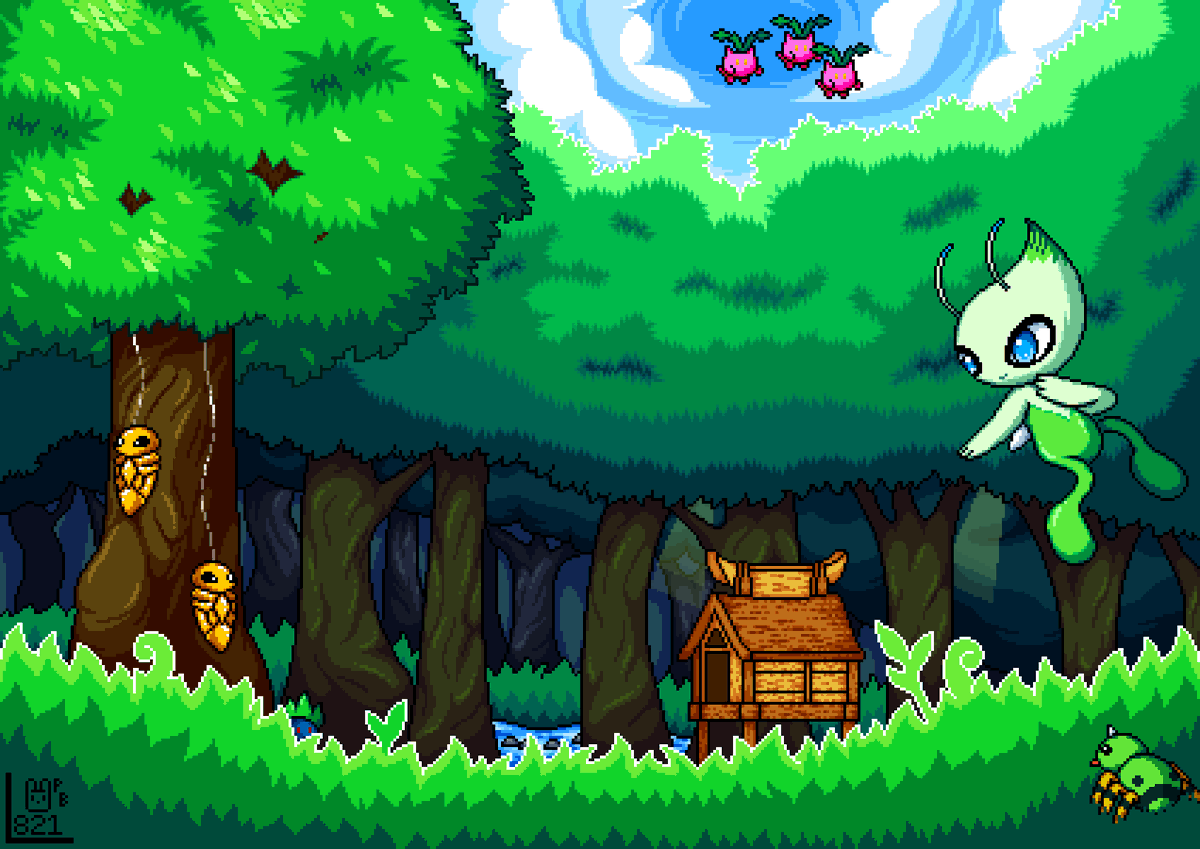 Celebi in Ilex Forest : r/Pokemonart