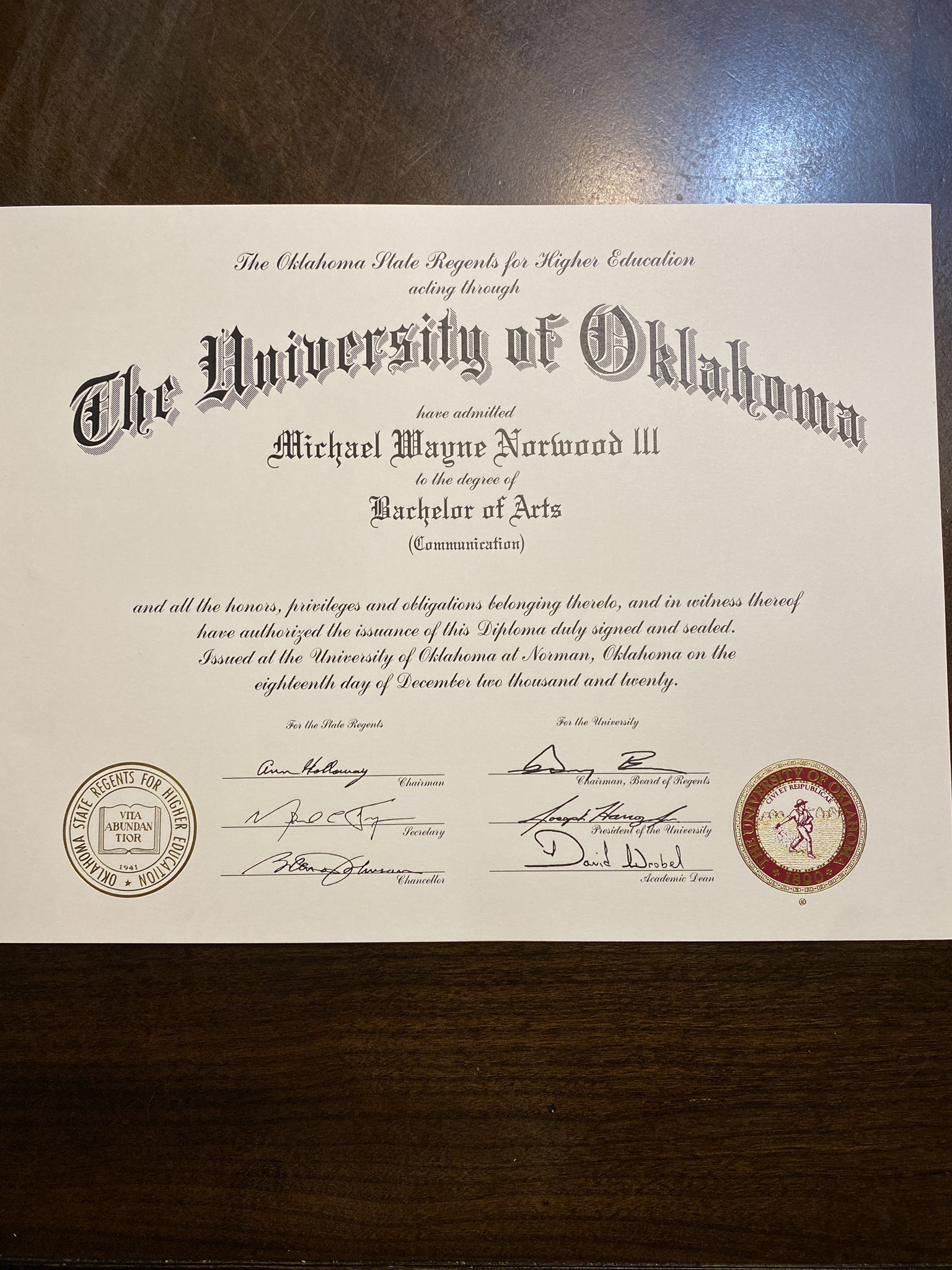 University Of Oklahoma Diploma Replacement Oklahoma City University