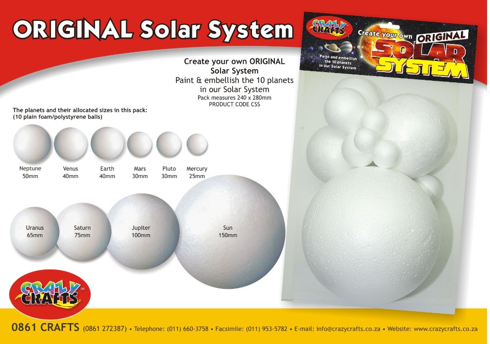Styrofoam Solar System Kit White