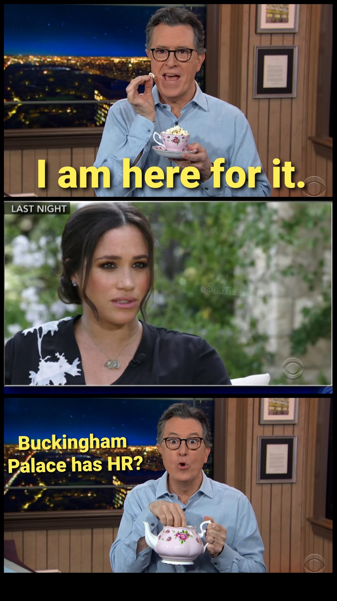 Colbert Eating Popcorn