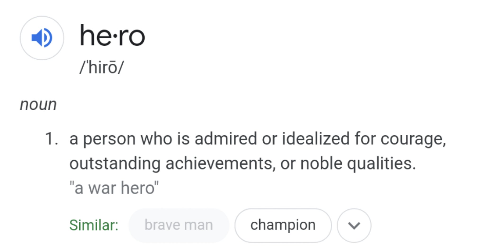 The Word Hero Definition