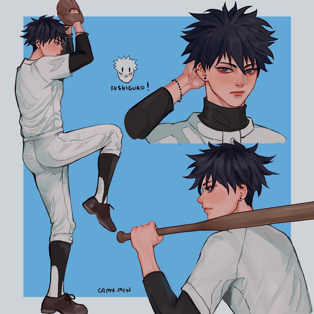 「baseball player megumi (+amazed itadori)」|camy 🌙のイラスト
