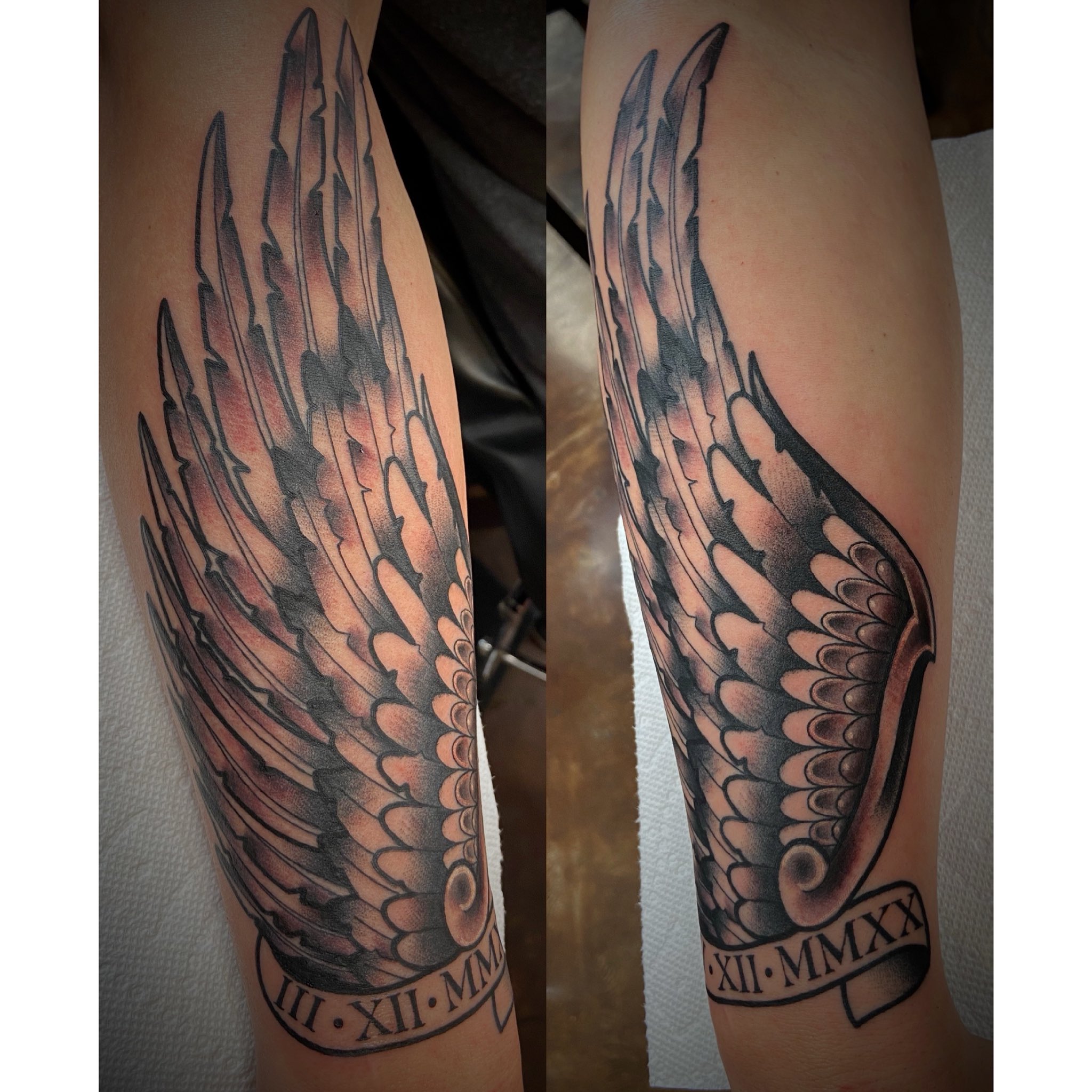 Wing Tattoo On Forearm