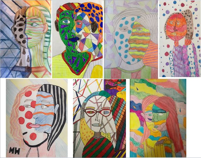 Mixed Media Cubist Portraits