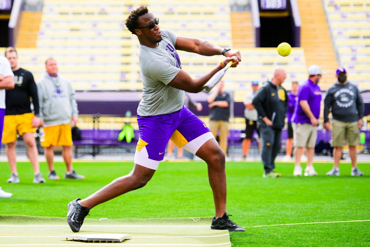 LSU football holds home run derby/softball game in Tiger Stadium ...