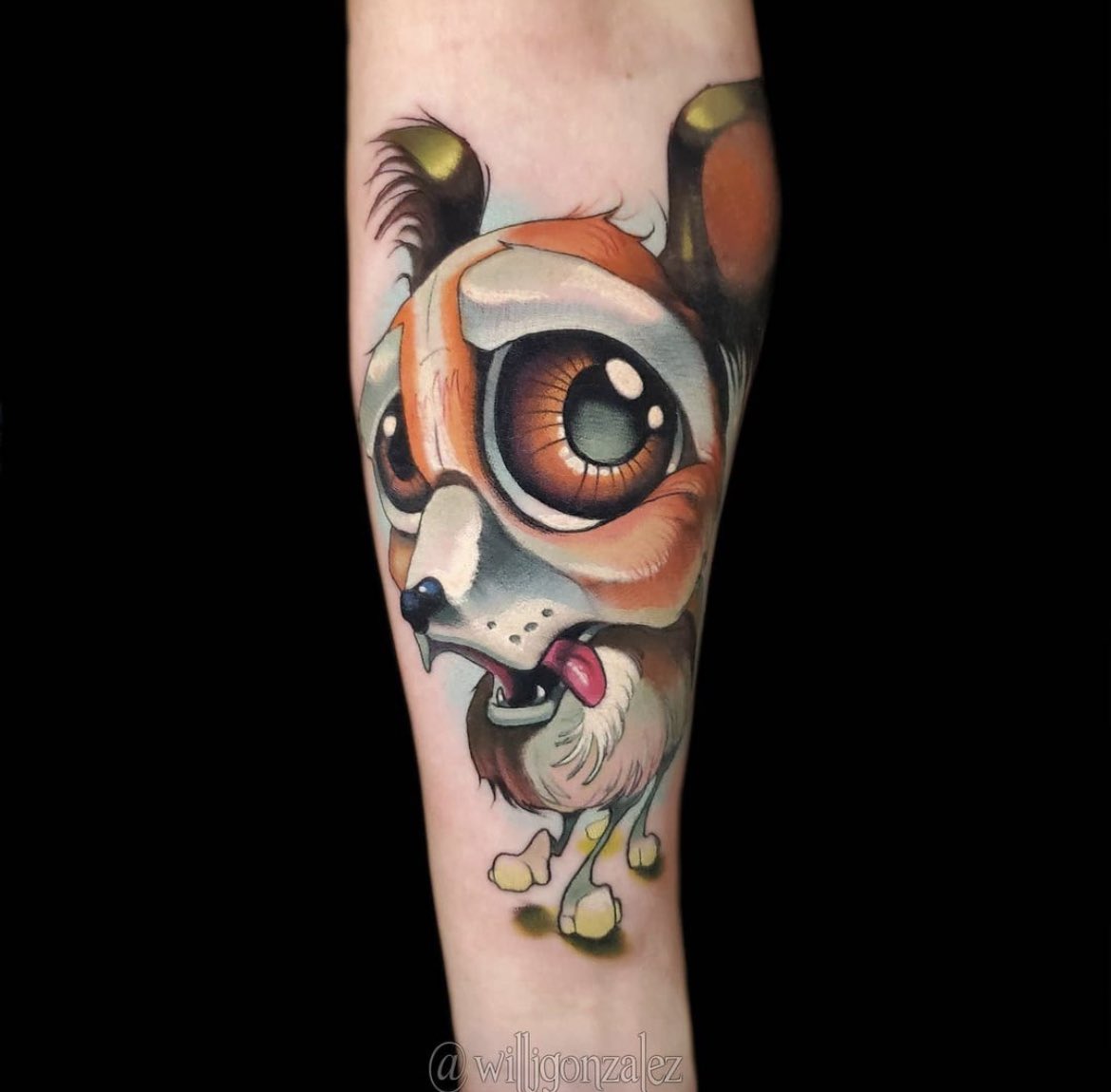 New School Dog Tattoo