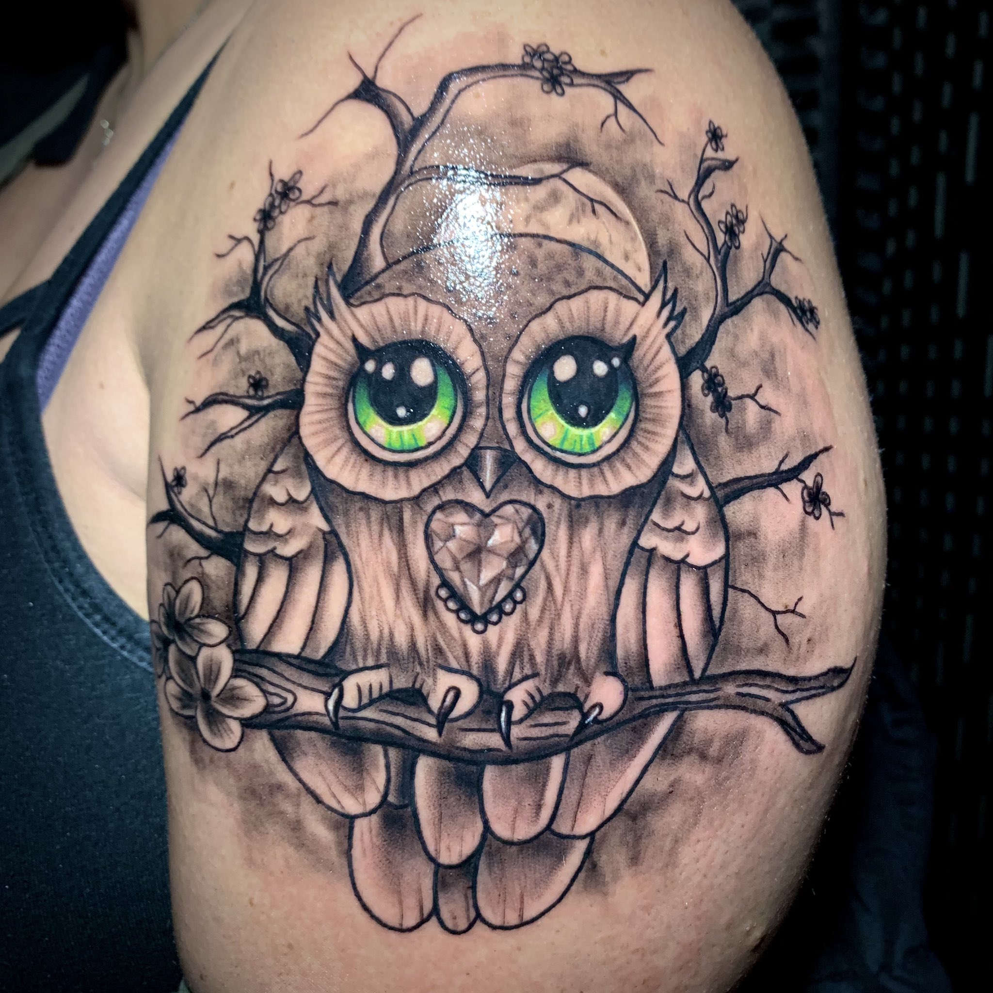 Cute Baby Owl Tattoo