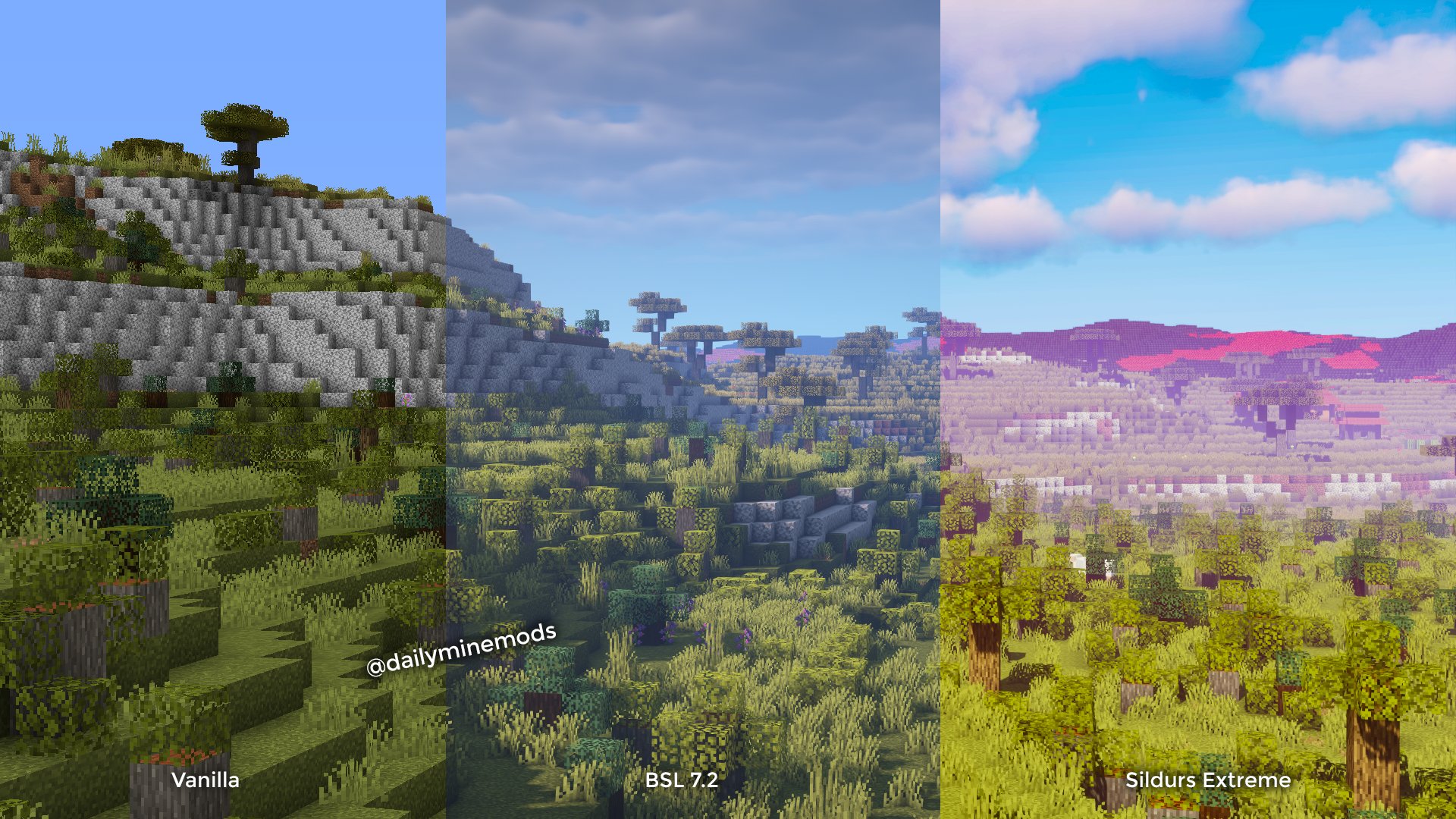 Minecraft Mods on Twitter: "Realistic Shaders Comparison…
