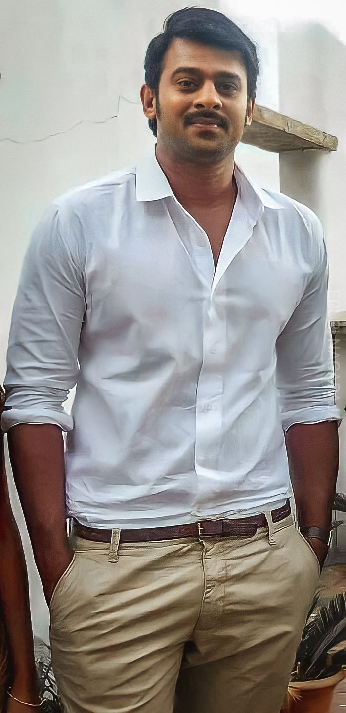 Prabhas In Mirchi Blue Shirt