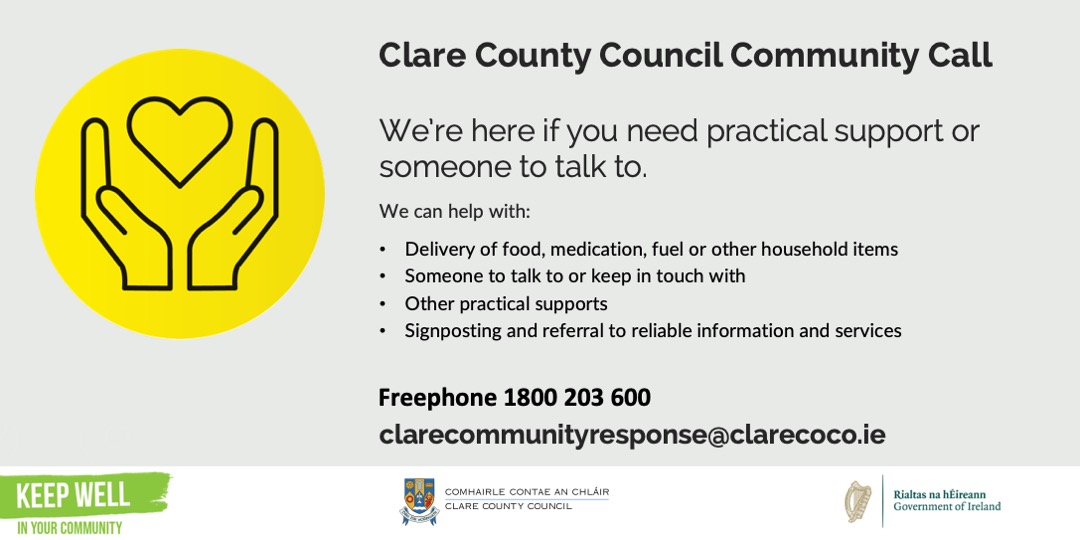 Clare County Council on Twitter: "Support is available to those who need it throughout Covid-19 ...