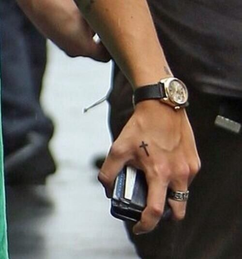 Harry Styles Cross Tattoo