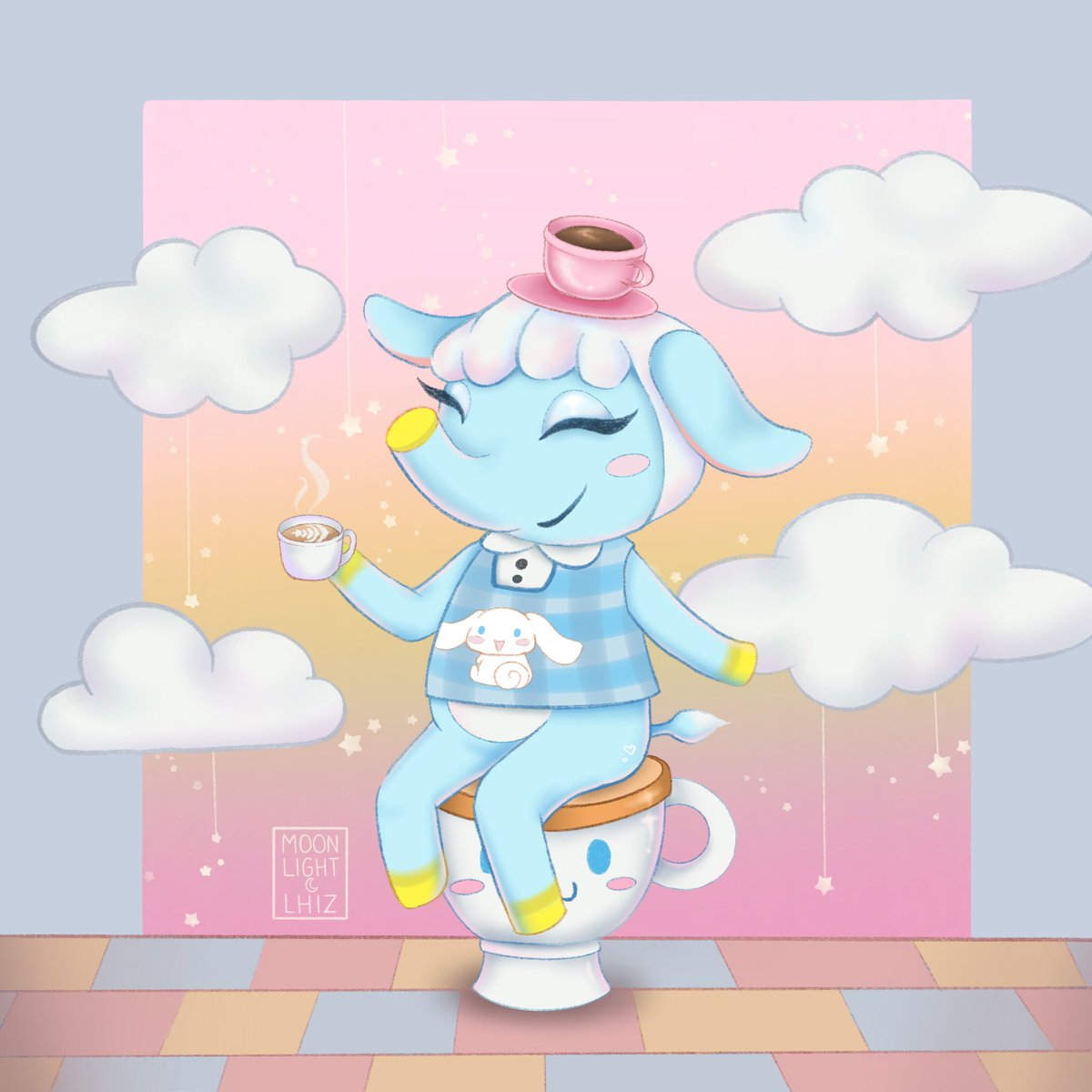 「Chai latte anyone? ☕️?? #acnh #animalcro」|Lhiz 🏹のイラスト