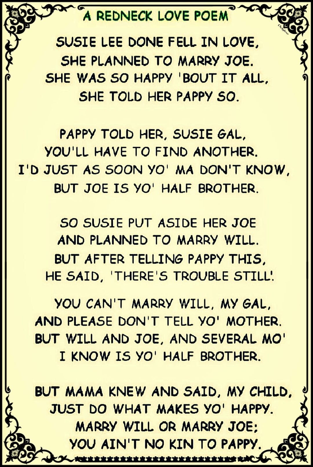 Redneck Love Poems For Him