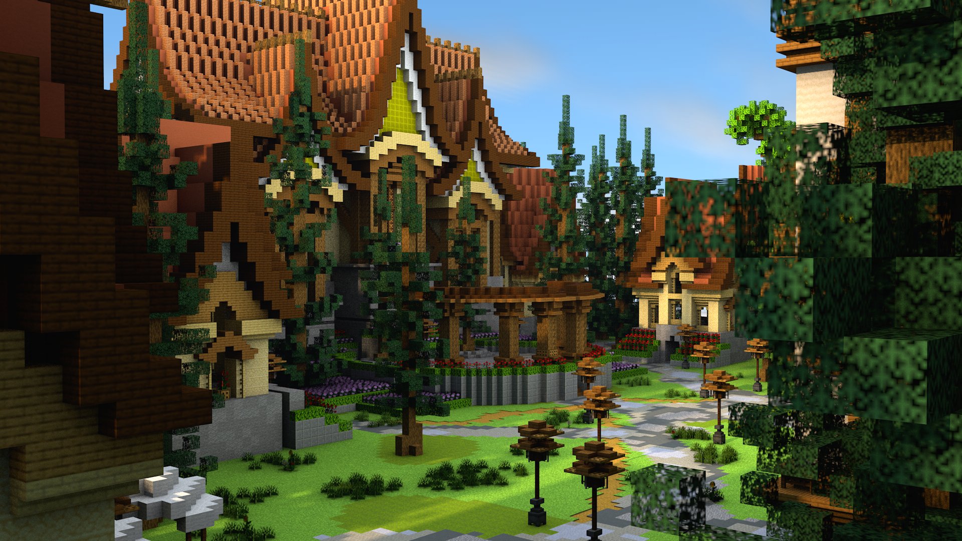 Minecraft Medieval Town Square