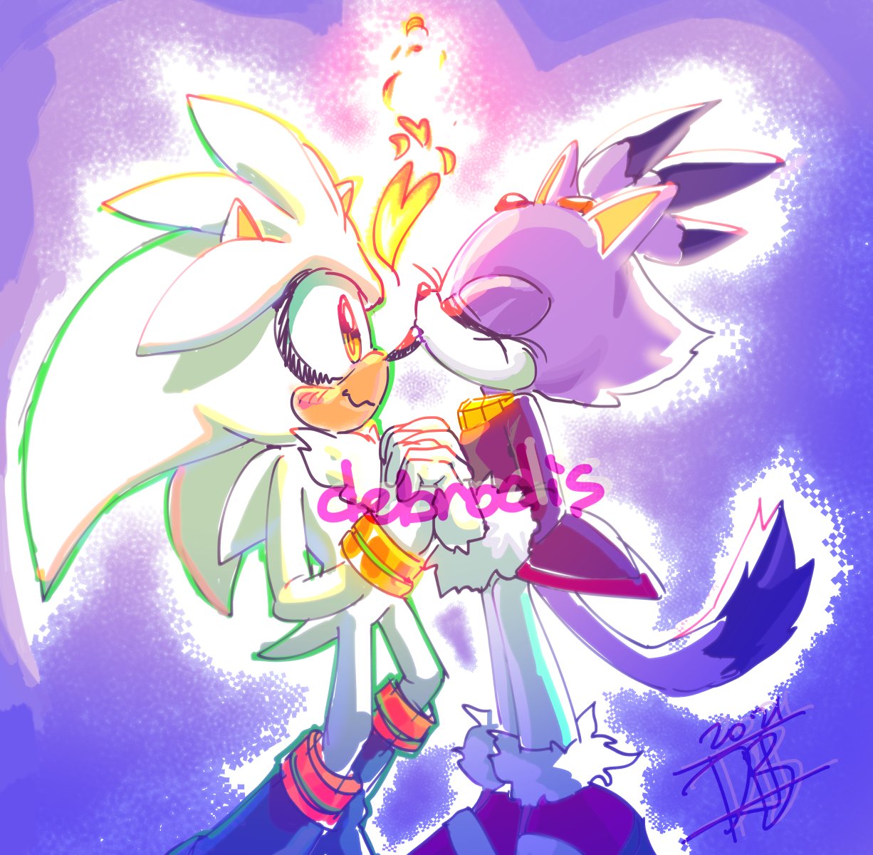 Blaze And Silver Kissing