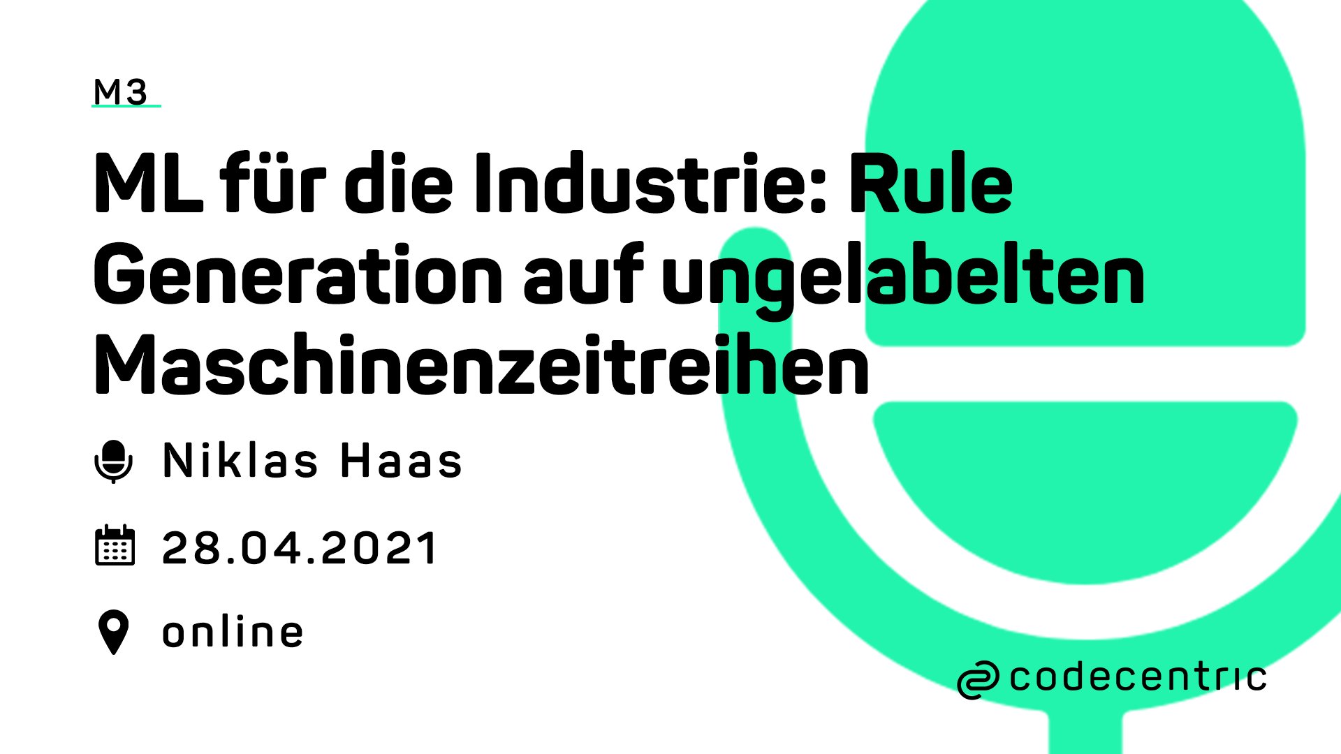 codecentric AG on Twitter: "Machine Learning für die Industrie: In seinem Vortrag auf der @M3 ...