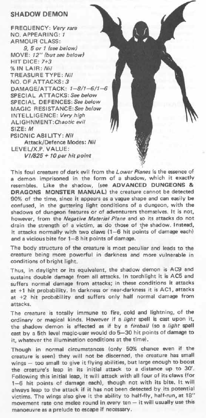Shadow Demon Dungeons And Dragons