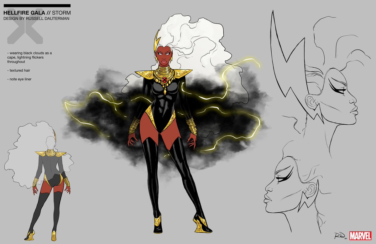 「Here are model sheets for my Storm, Jean」|Russell Dautermanのイラスト