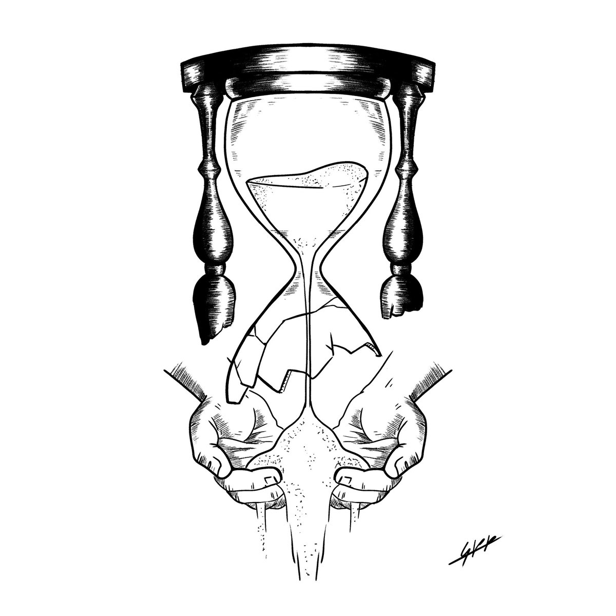 Broken Hourglass Art
