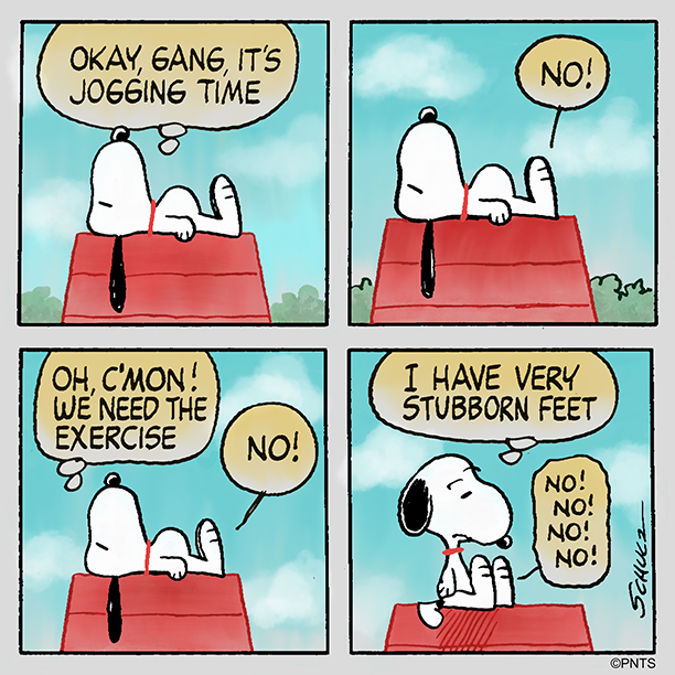 Snoopy Working Out