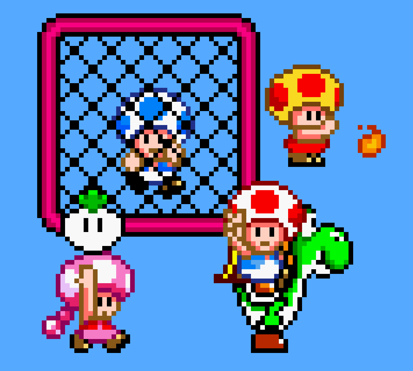 Mario Sprites 8 Bit Toad