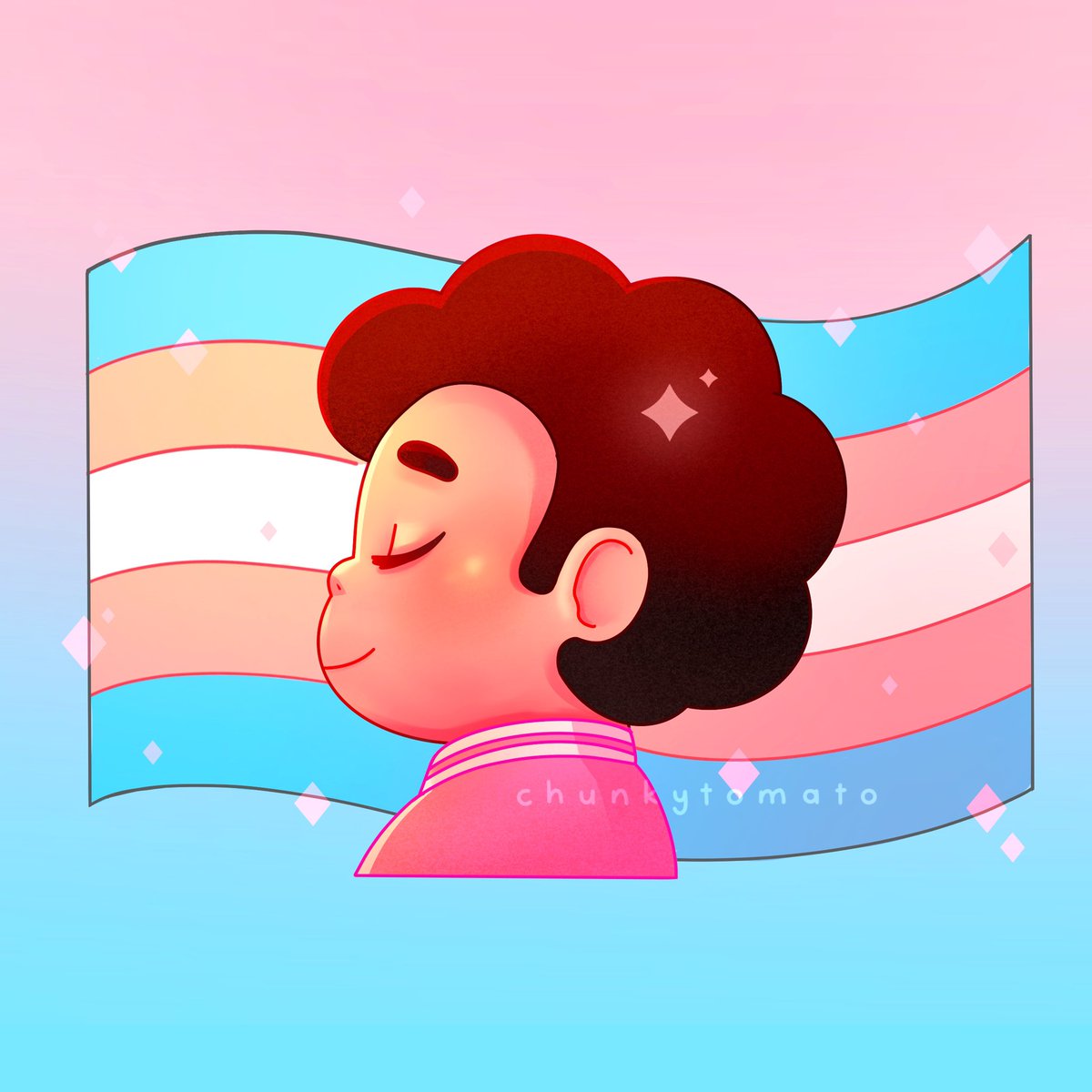 「Happy #TransDayOfVisibility !! I'm Chunk」|🍅 chunky tomato 🍅のイラスト