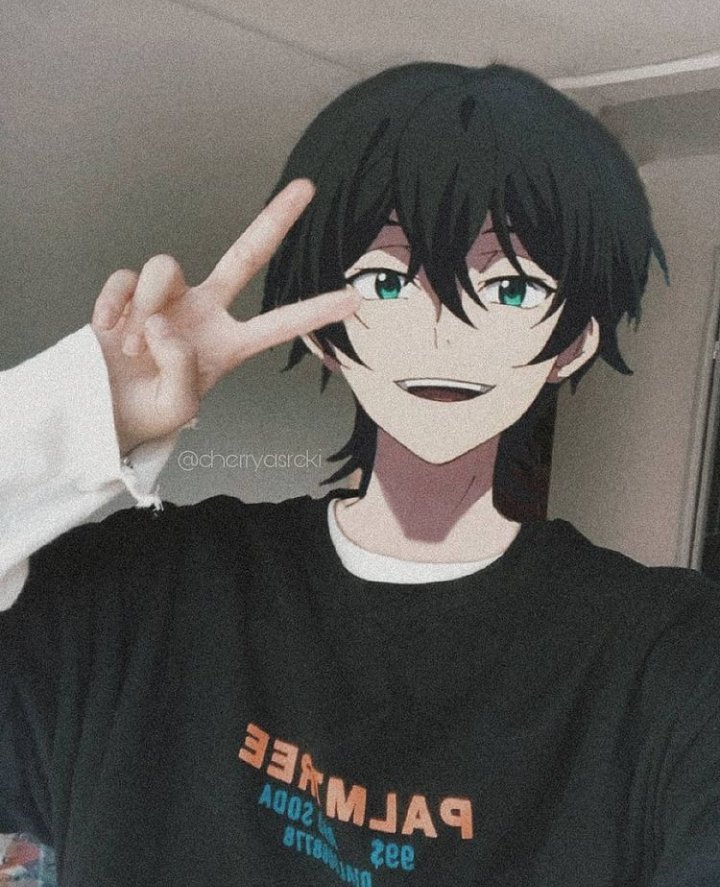 Anime Boy Peace Sign