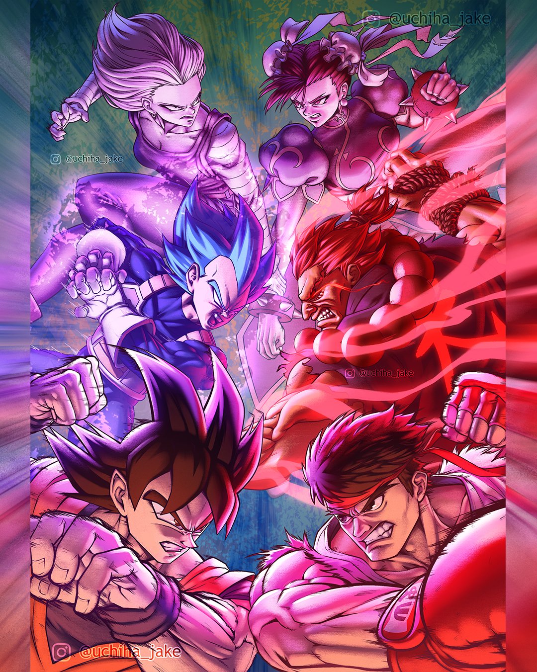 Goku And Vegeta Vs Ryu And Ken