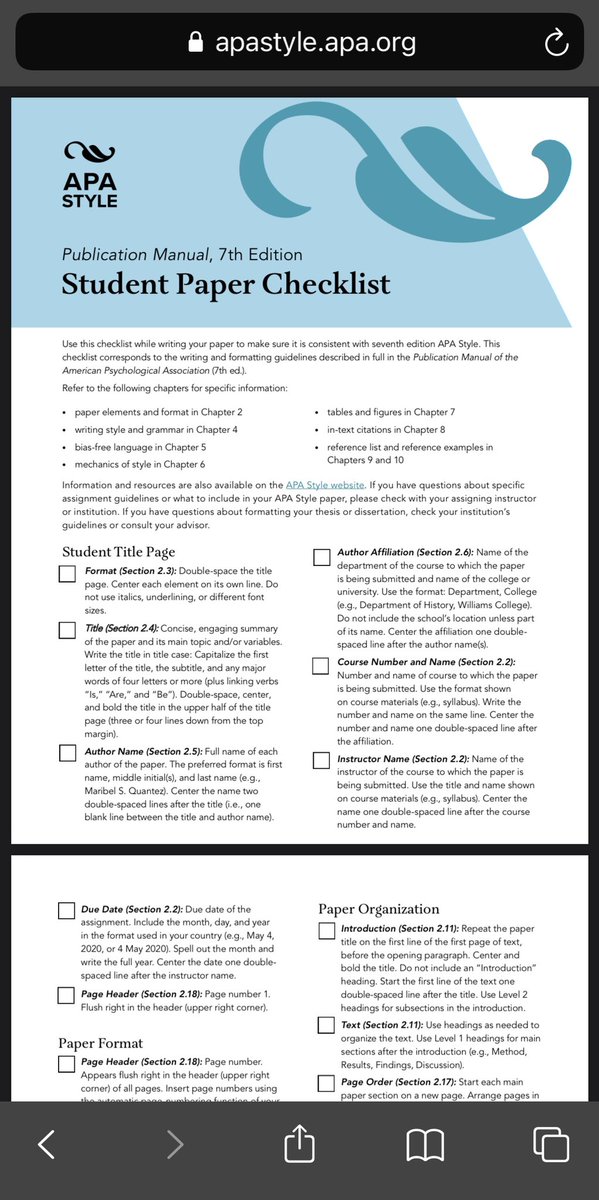 APA Style On X: This Checklist Based On Chapter Of The, 58% OFF