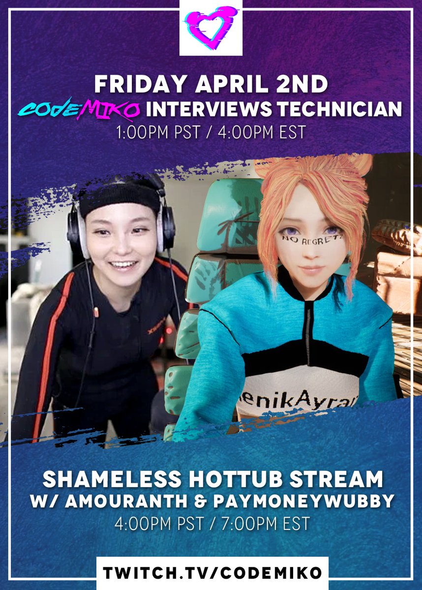 I am interviewing technician herself tomorow!! and then having a shameless podcast hottub stream ...