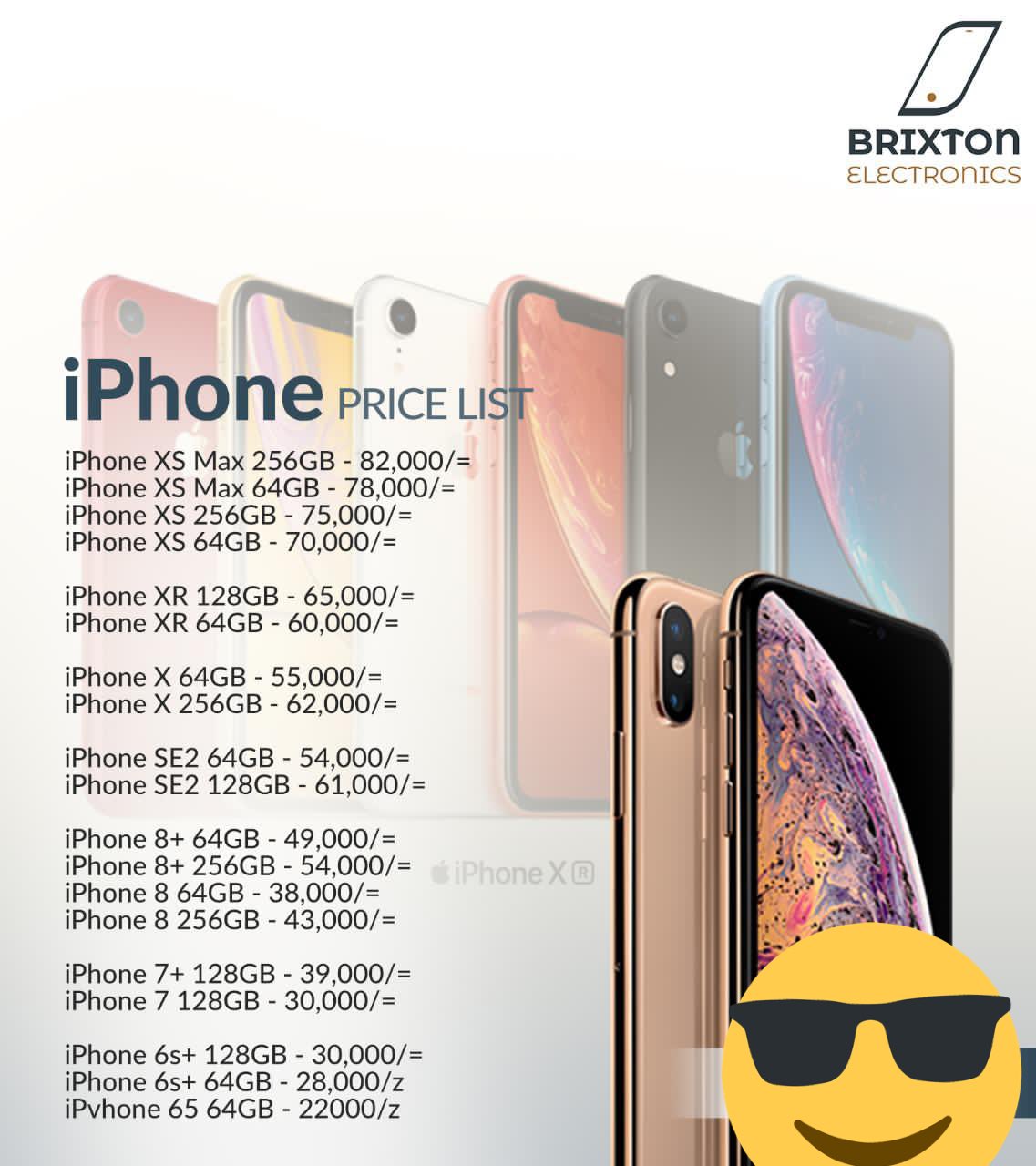 Brix Electronics ™️ on Twitter: "iPhone Price List 🔥🔥🔥🔥 Free Glass protector Cookie House 1st ...