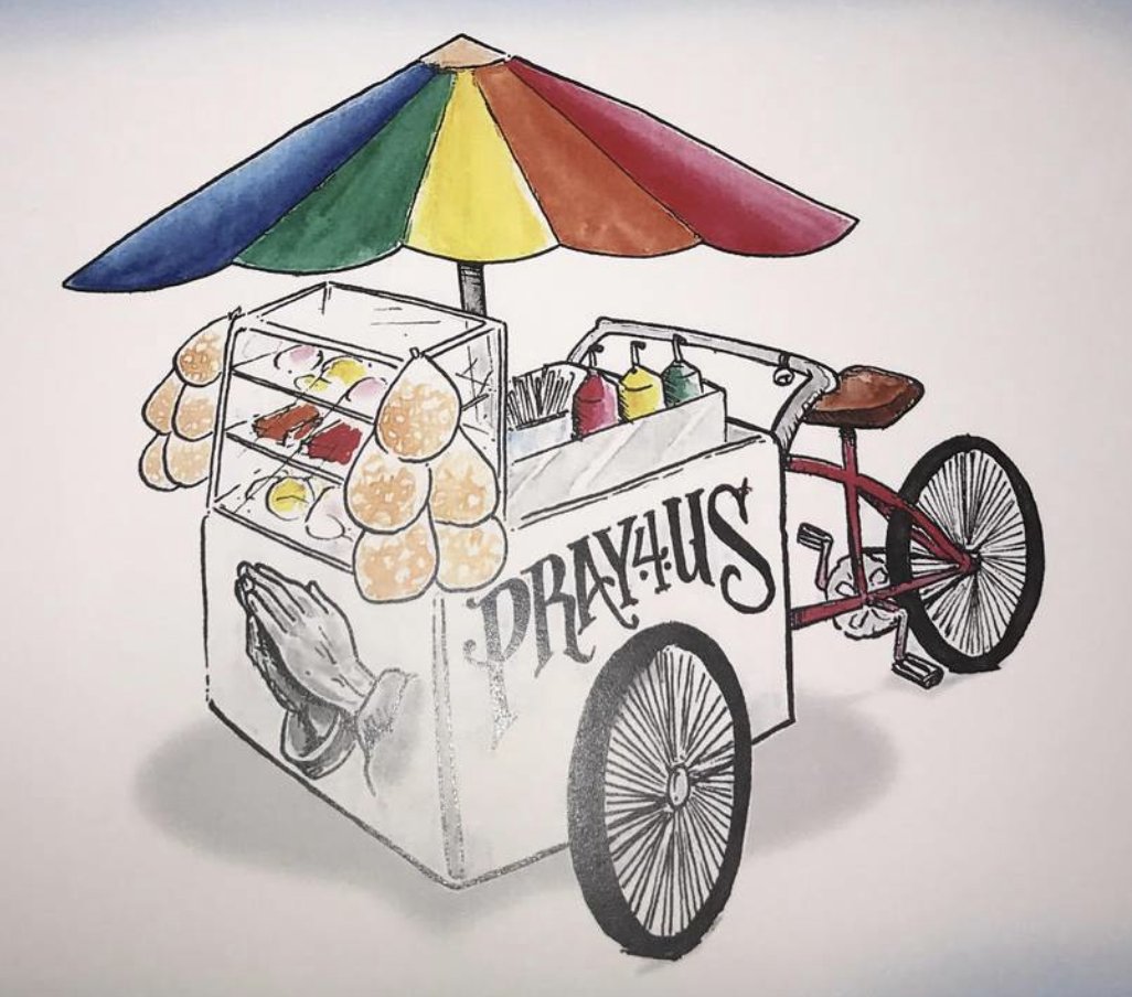 Street Vendor Drawing