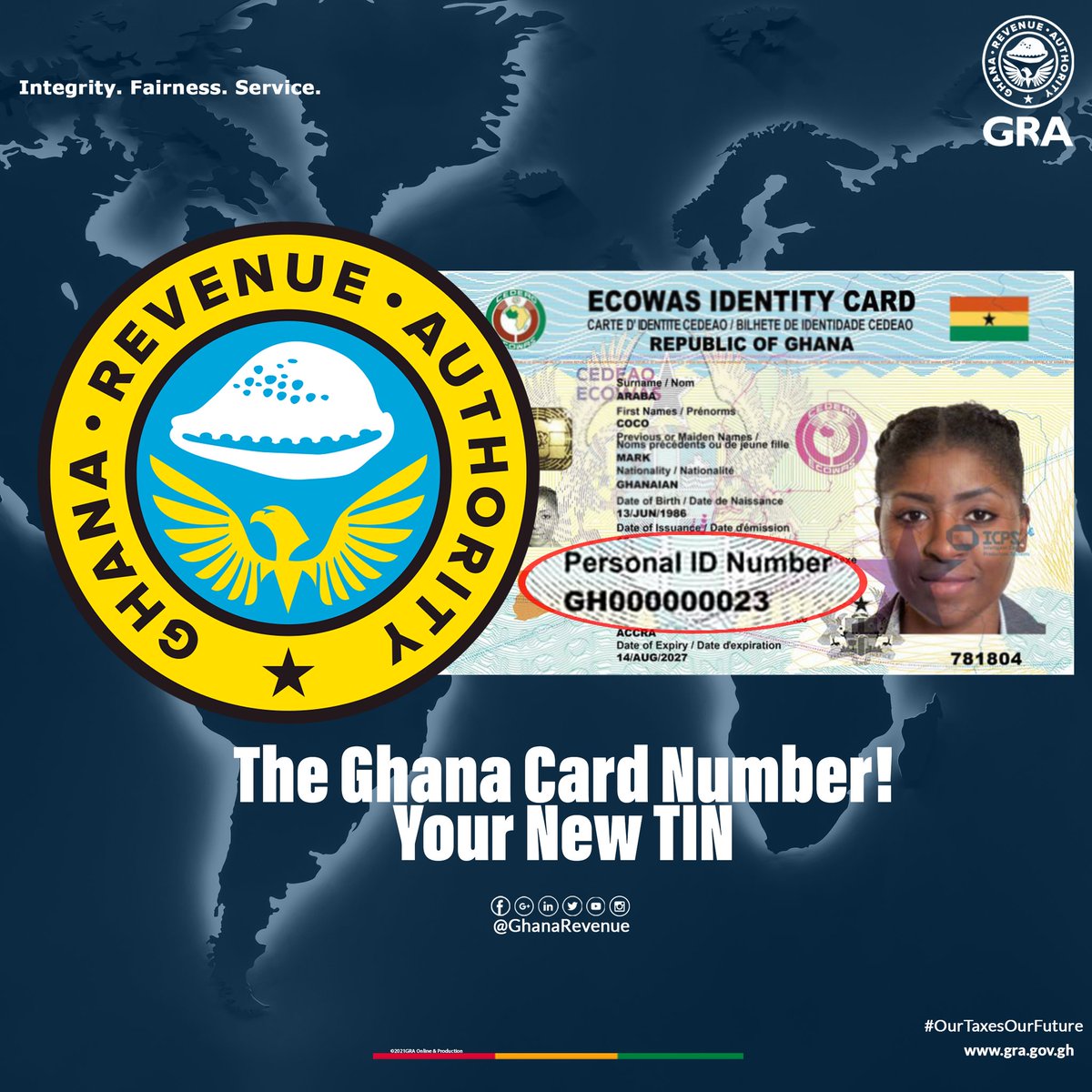 Personal Identification Number Card