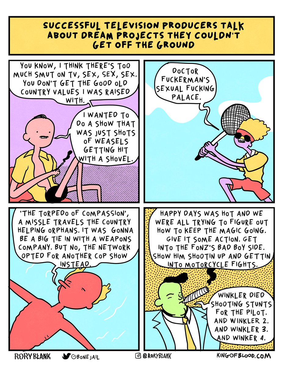 「Successful television producers talk about dream projects 」Rory Blankの漫画