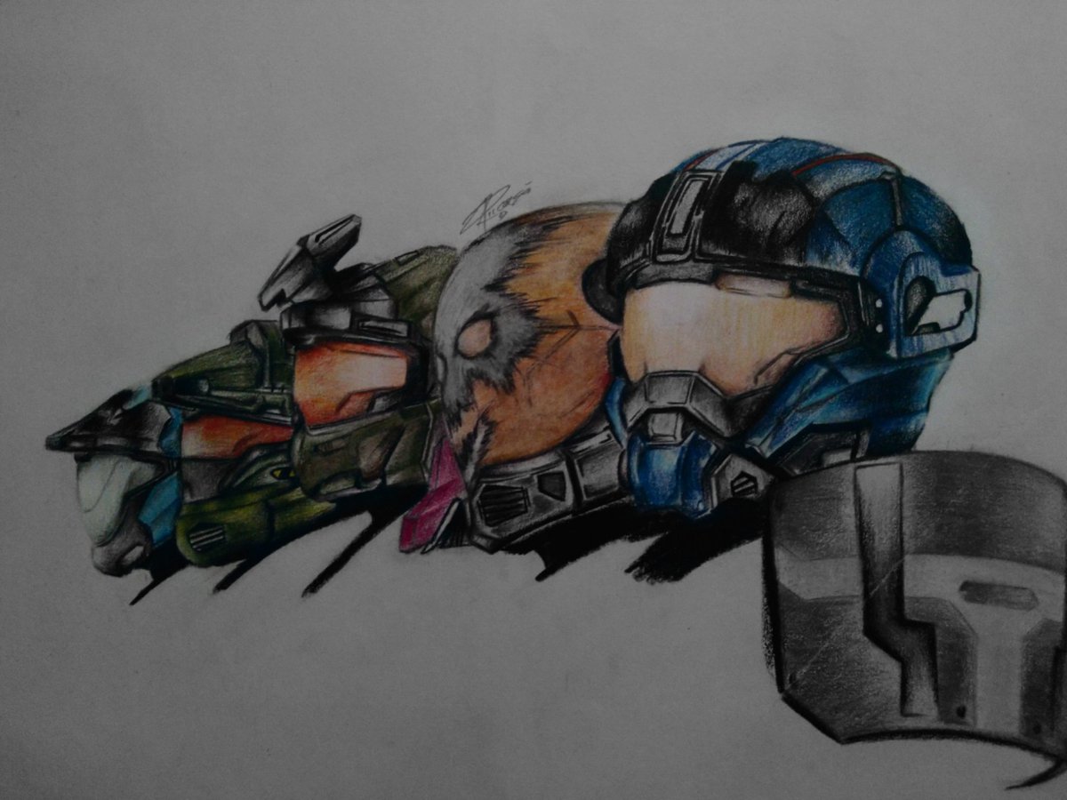 Halo Reach Noble Team Drawing