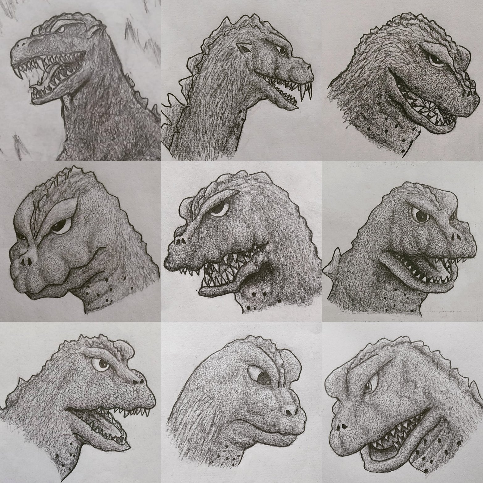 Godzilla Face Sketch